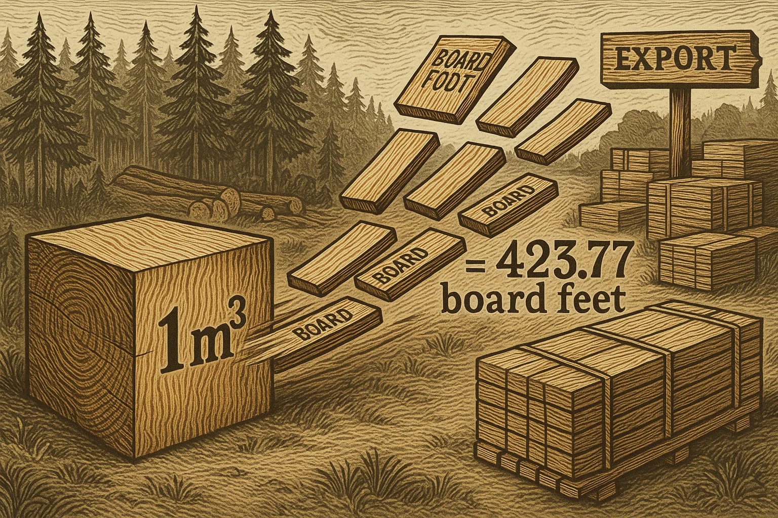 Cubic meters to Board foots Converter - JetCalculator