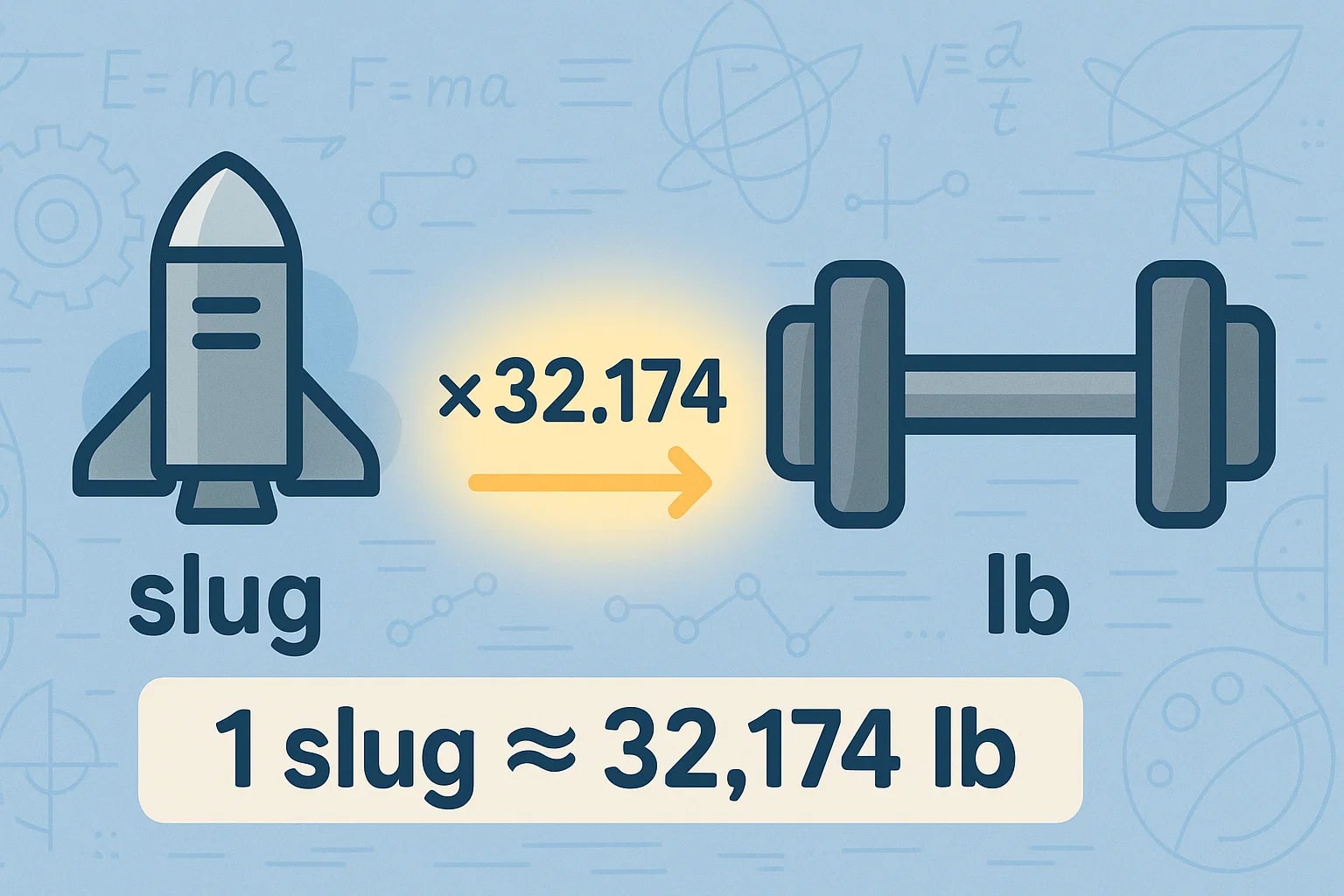 Slugs to Pounds Converter - JetCalculator