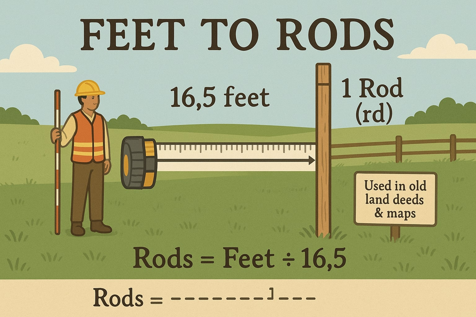 Feet to Rods Converter - JetCalculator